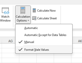 Excel Stale Value Formatting | Full Stack Modeller